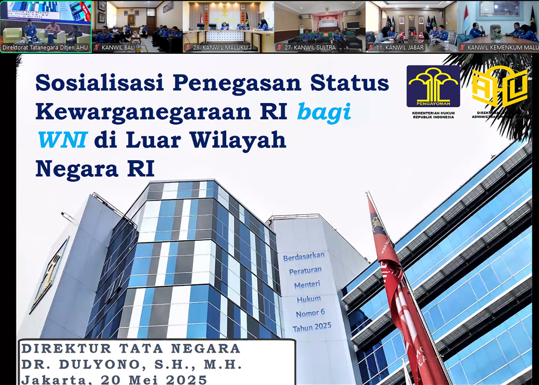 Bidang AHU Kanwil Kemenkum Jabar Ikuti Sosialisasi Layanan Penegasan Kewarganegaraan Oleh Ditjen AHU